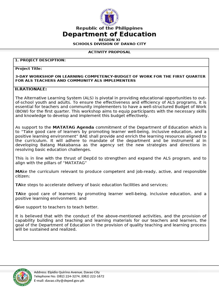 7 12 2024 Project Proposal Als Training Final 1 | PDF