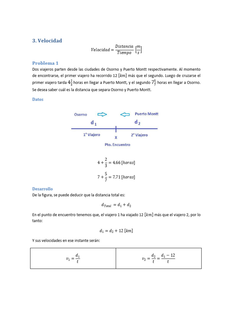 Problemas velocidad | PDF