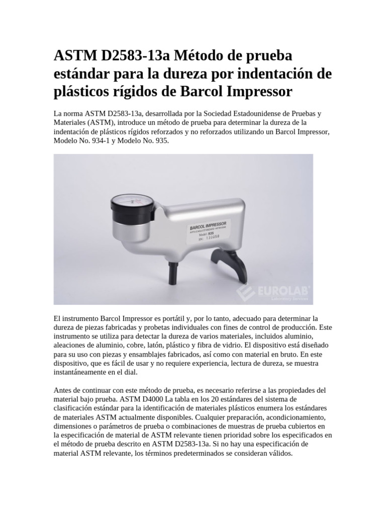 Astm D2583 | PDF | Law | Technology & Engineering