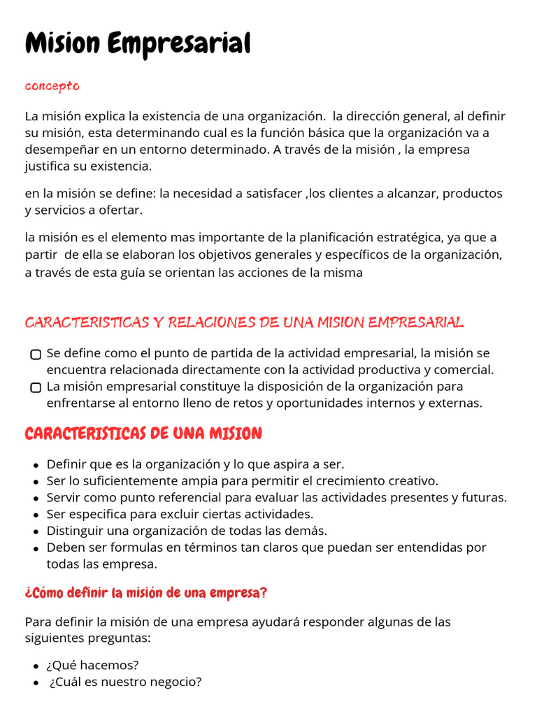 Mision Empresarial | PDF