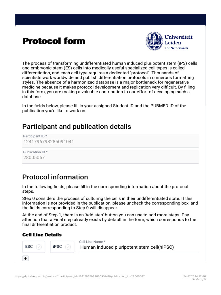 Protocol Extraction Form | PDF