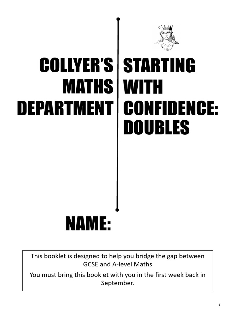 Double Maths A-Level Summer Work | PDF