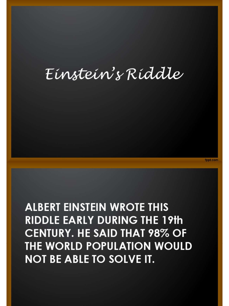 Einstein Riddle | PDF | Cooking, Food & Wine | History