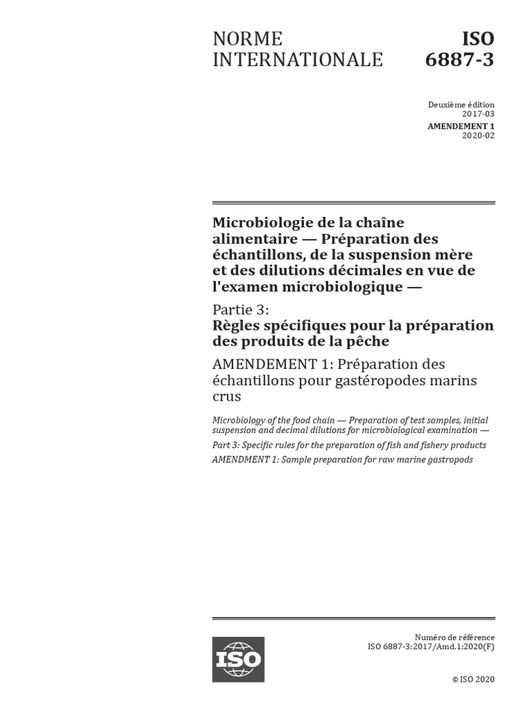 Iso 6887-3 - Amd1 - 2020 | PDF