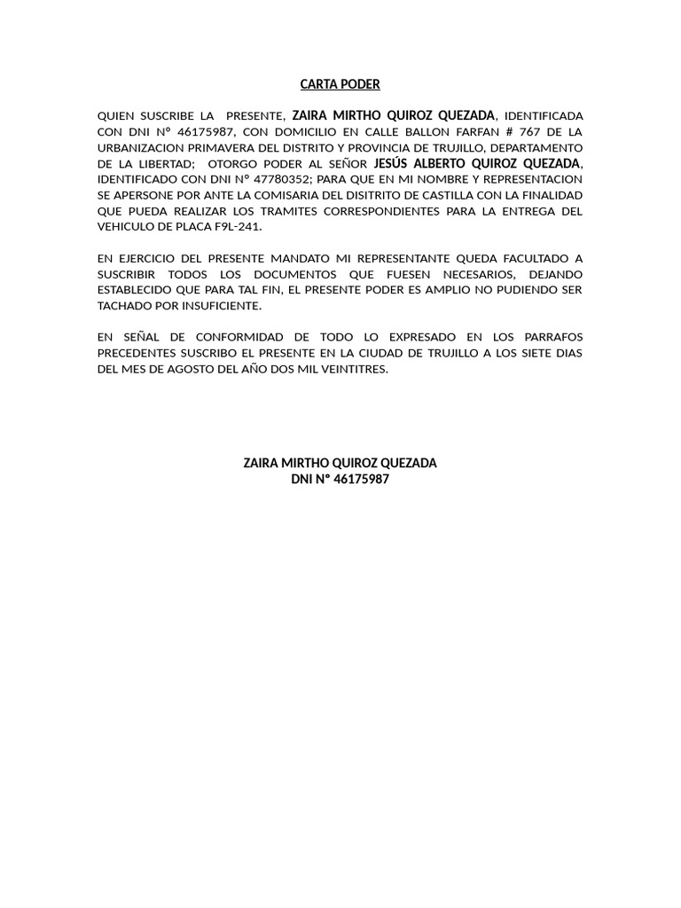 Carta Poder | PDF