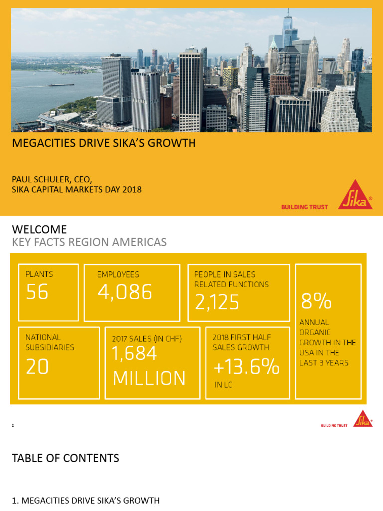 Sika CMD 2018 Strategy Execution Paul Schuler | PDF