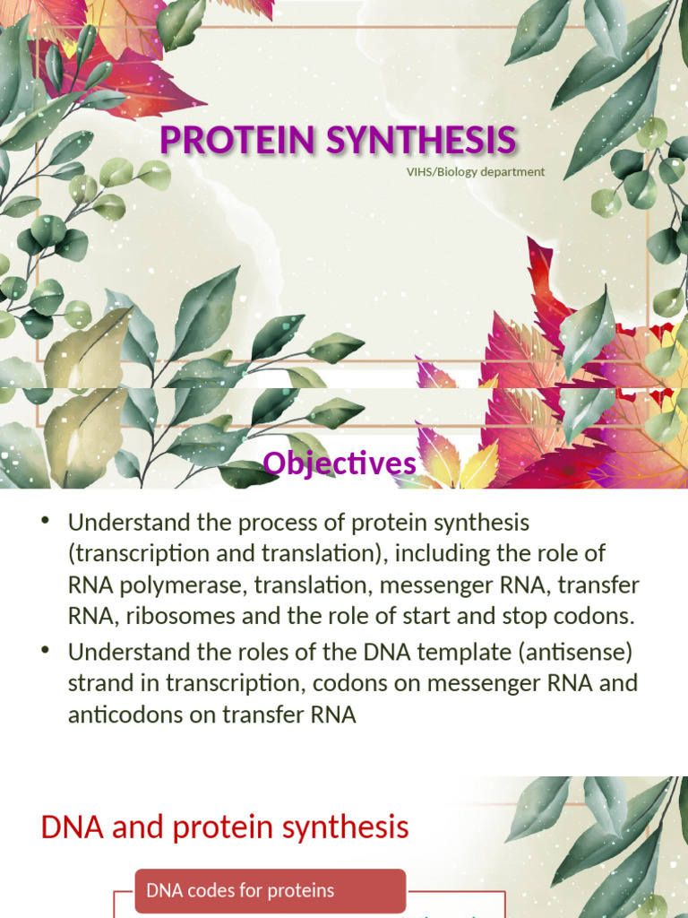 Protein Synthesis.. | PDF