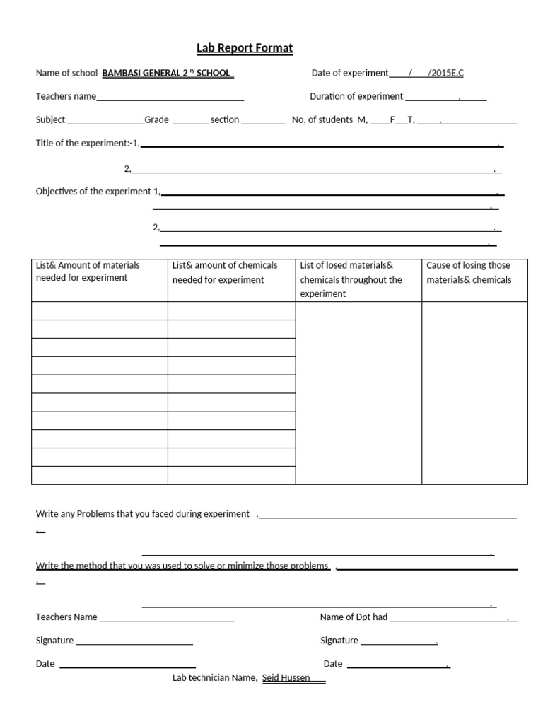 Laboratory Report Format -1(1) | PDF Laboratory Report Format -1(1) | PDF