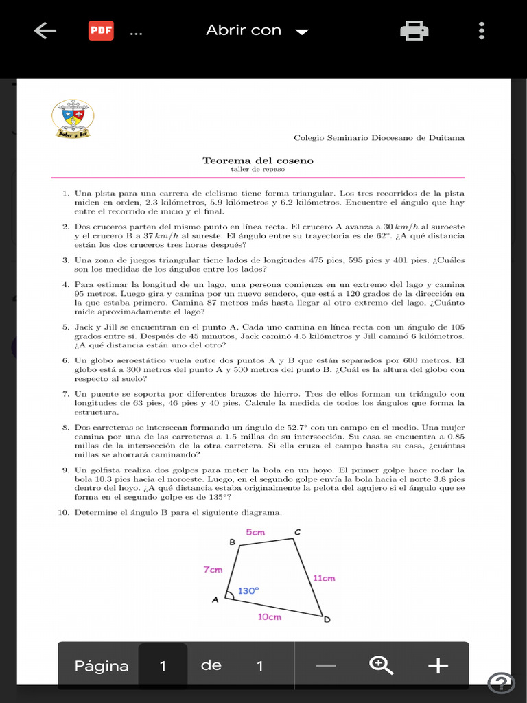 Teorema Del Coseno | PDF