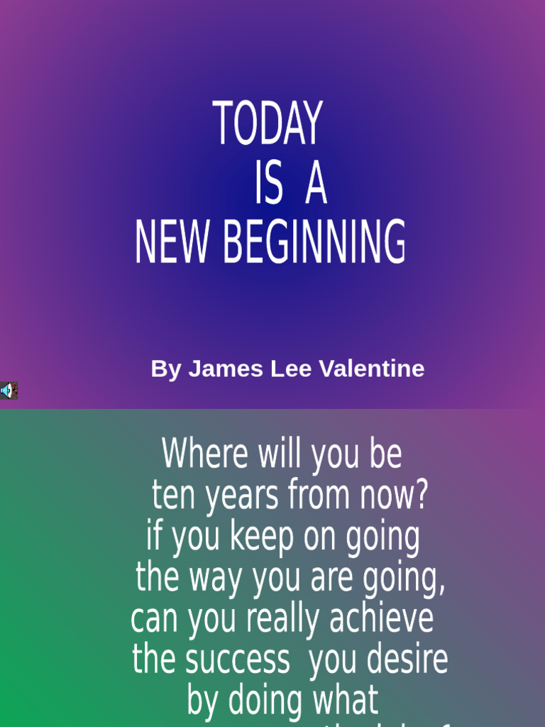 Today Is A New Beginning | PDF