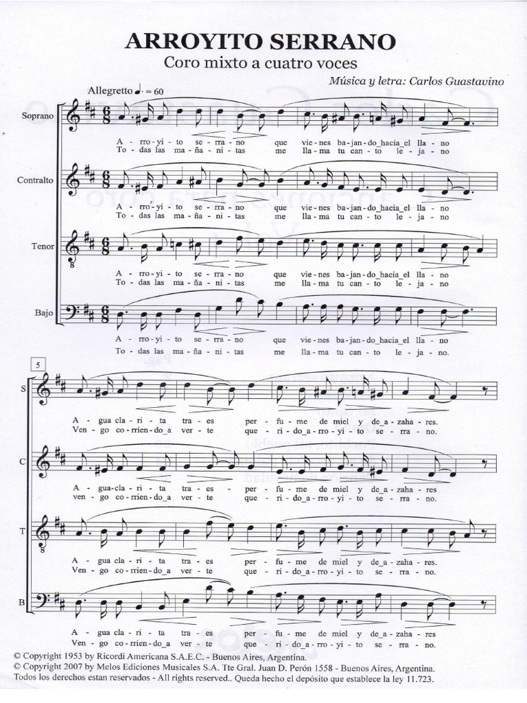 Arroyito Serrano - Guastavino | PDF