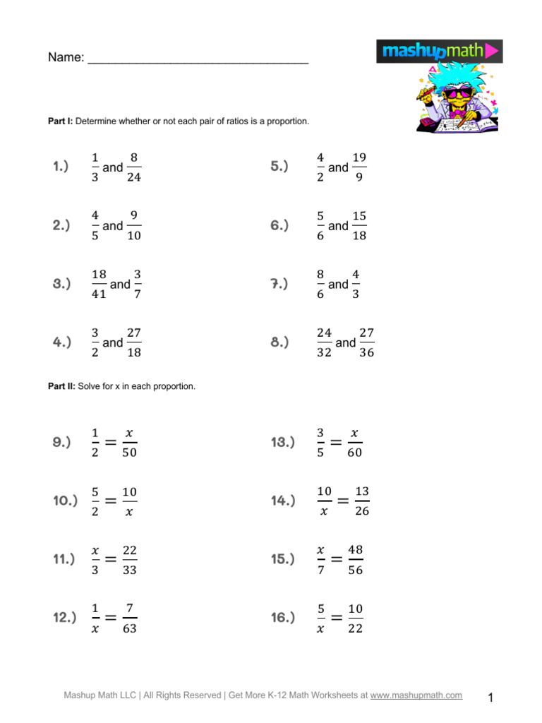Solving Simple Proportions (A) | PDF