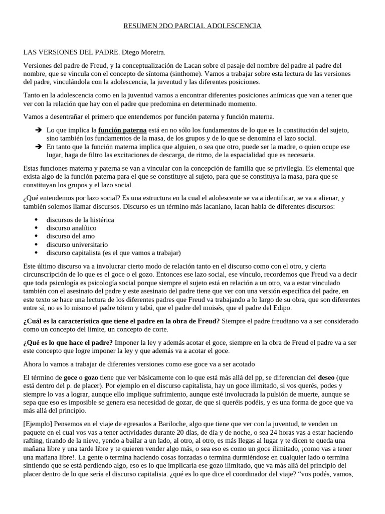 Resumen Segundo Parcial Moreira | PDF