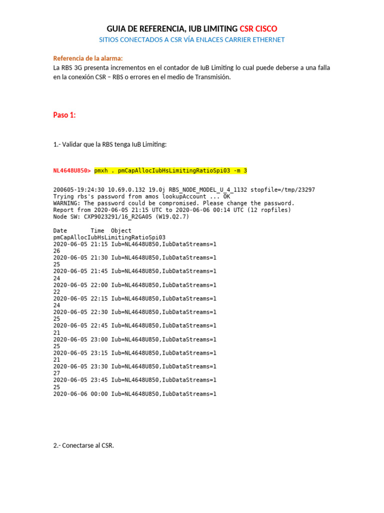 GUIA DE REFERENCIA IUB LIMITING CISCO | PDF GUIA DE REFERENCIA IUB LIMITING CISCO | PDF