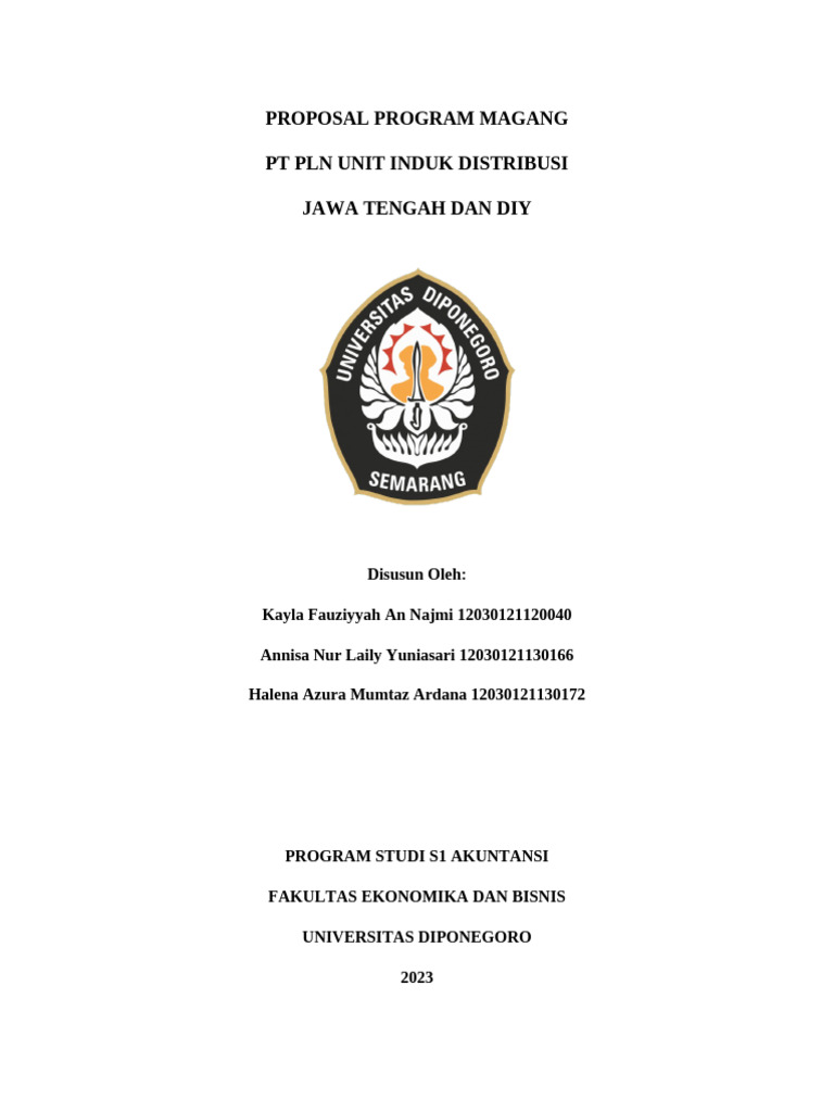 Proposal Izin Magang PLN | PDF