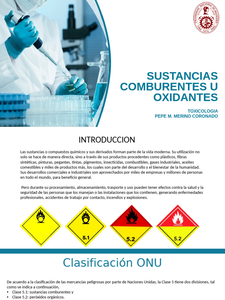 Comburentes U Oxidantes. | PDF