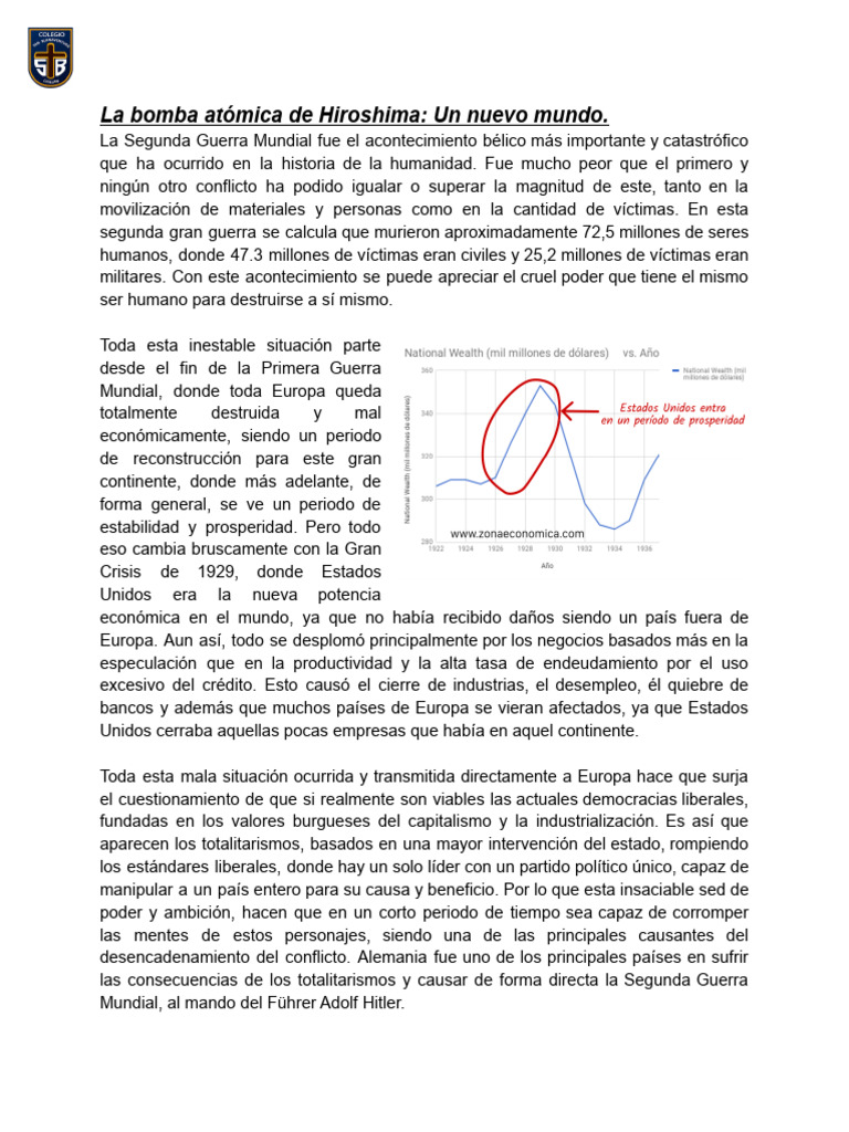 La Bomba Atómica de Hiroshima - Henry Mas - 2°M | PDF