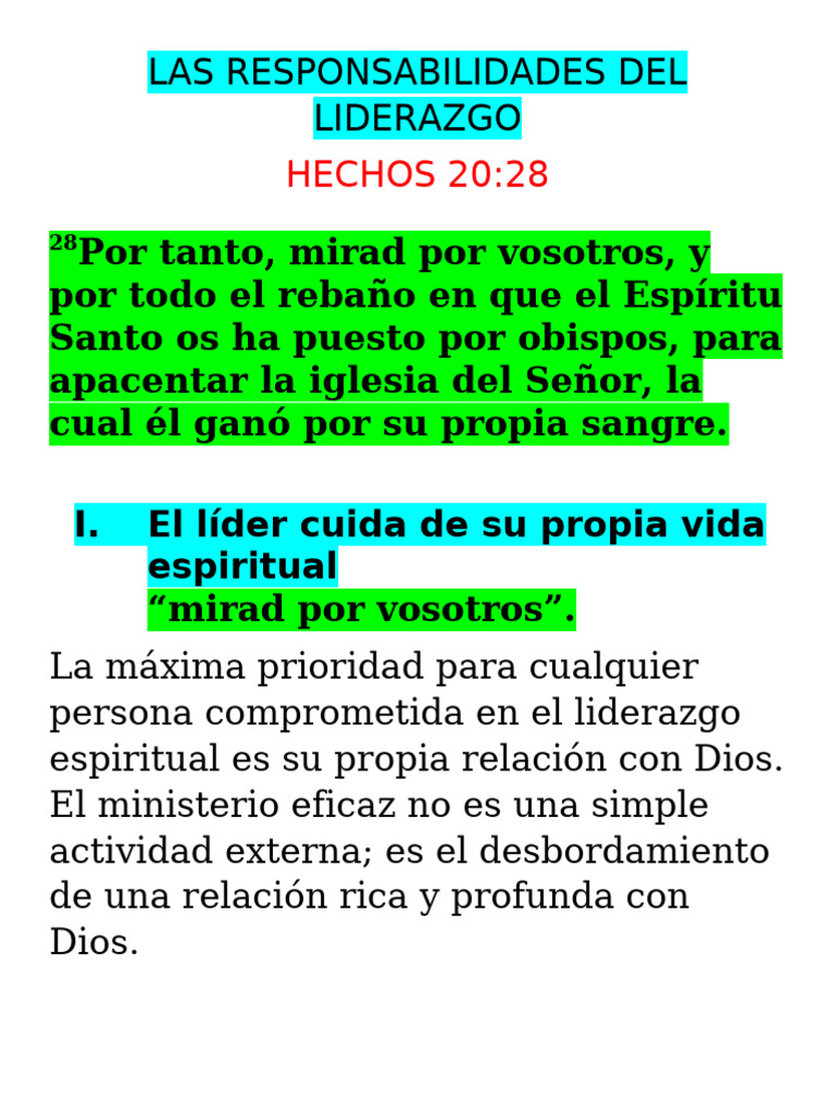 Hechos 20.28 | PDF | Iglesia cristiana | Pablo el apóstol
