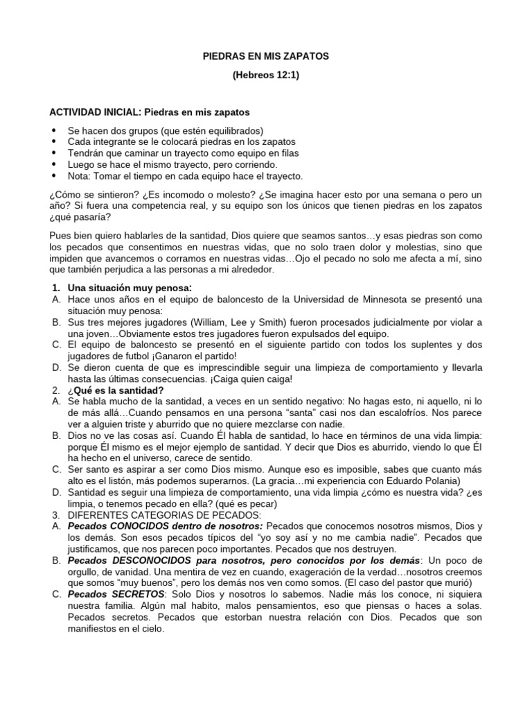 Piedras en Mis Zapatos | PDF