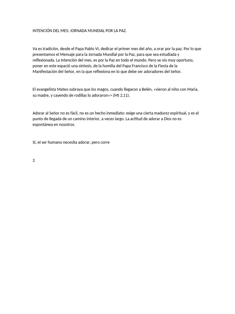 Intención Del Mes | PDF