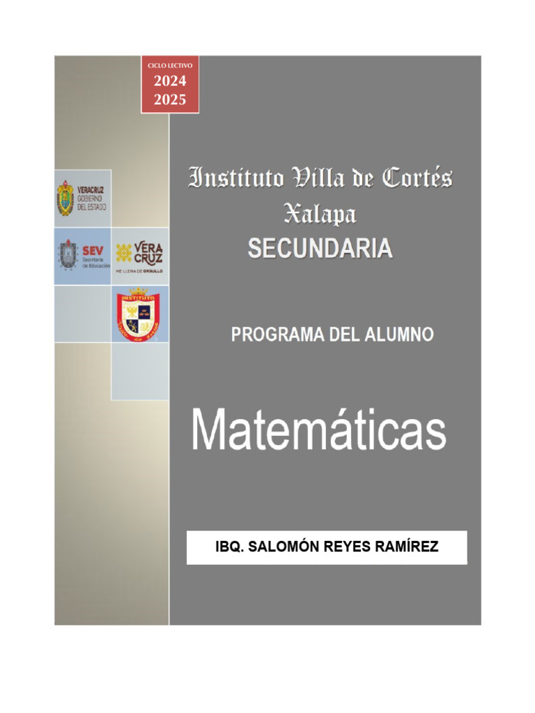 Reglamento y Programa Del Alumno - Matemáticas III - Mtro Salomón 2024-2025 | PDF