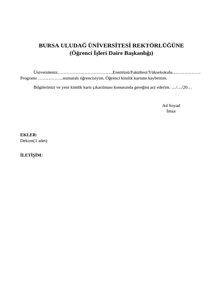 Kayip Kart Dilekcesi | PDF Kayip Kart Dilekcesi | PDF