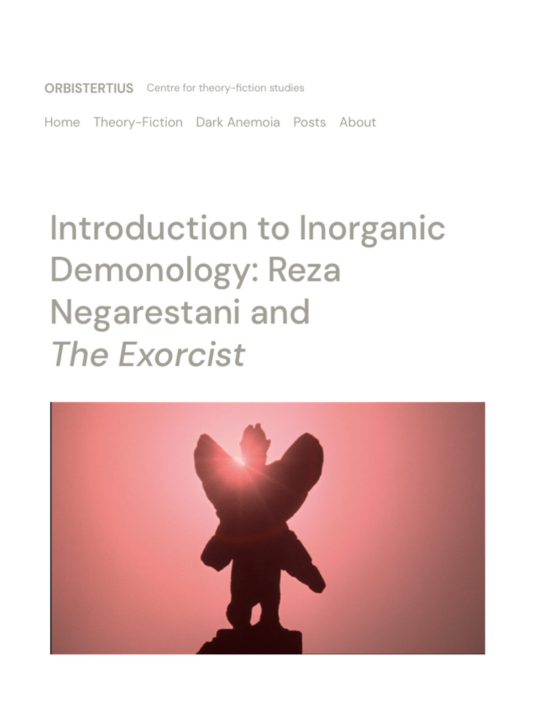 Introduction To Inorganic Demonology - Reza Negarestani and The ...