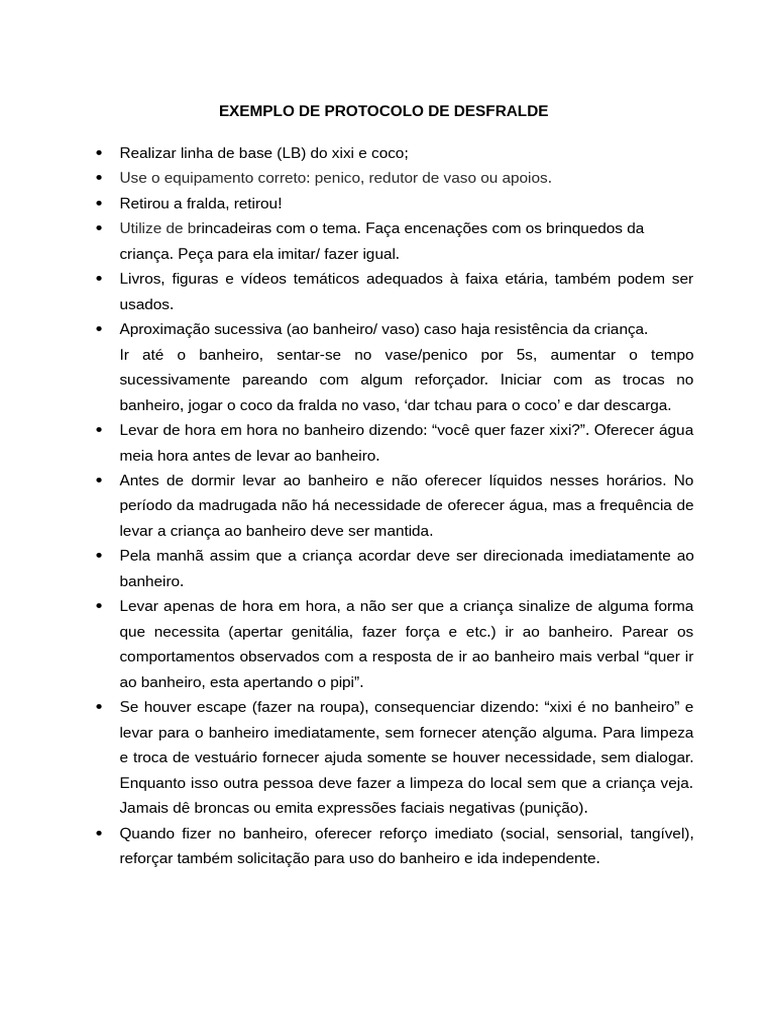 Protocolo Do Desfralde | PDF