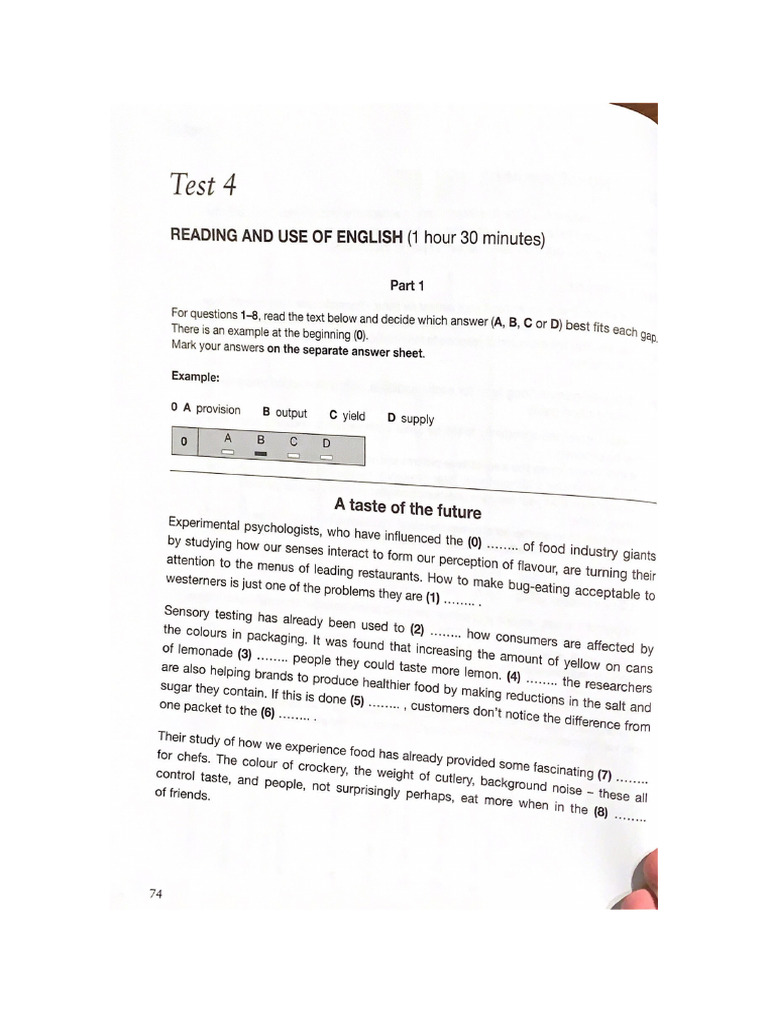Cae Advanced 3 Test 4 | PDF