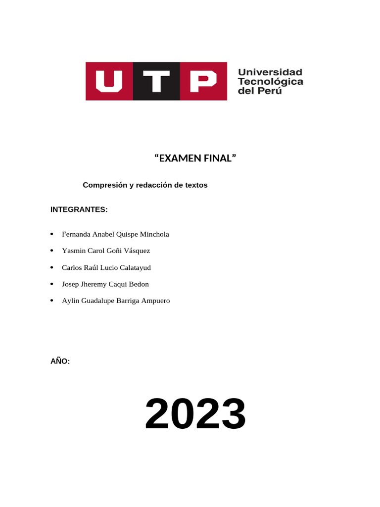 Examen Final - Esquemas de Producción | PDF
