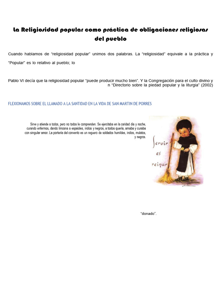 Religiosidad Popular - San Martin | PDF