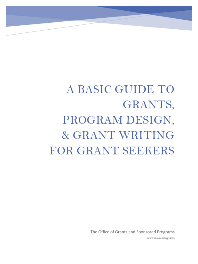 A Basic Guide To Grants For Grant Seekers | PDF