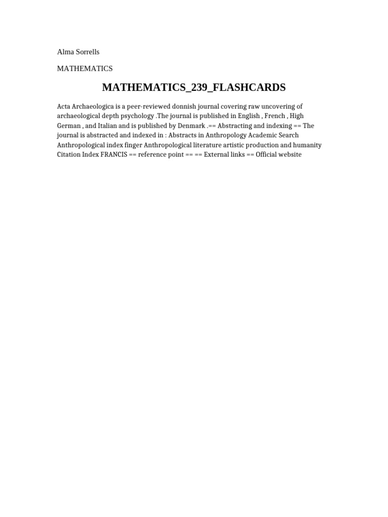 Mathematics 239 Flashcards | PDF