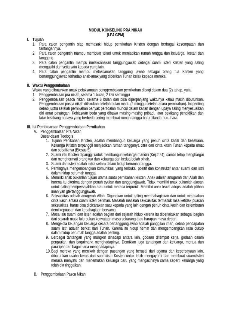 Pembinaan Konseling Pra Nikah | PDF