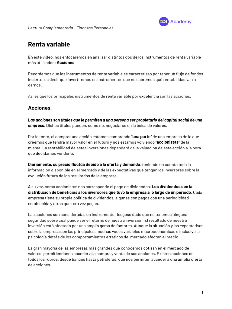 Renta-Variable | PDF