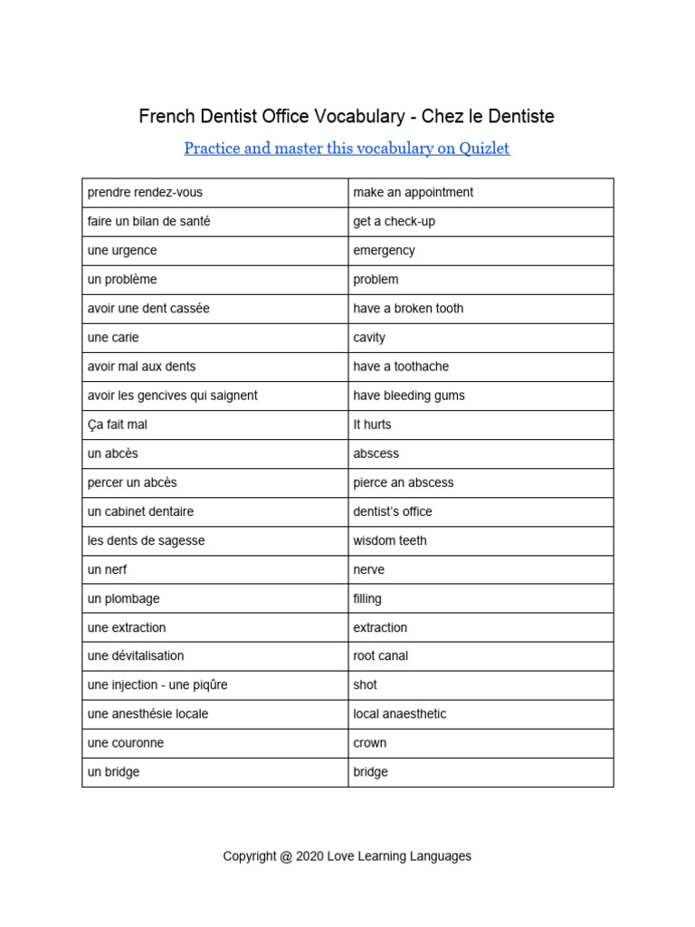 Chez Le Dentiste | PDF