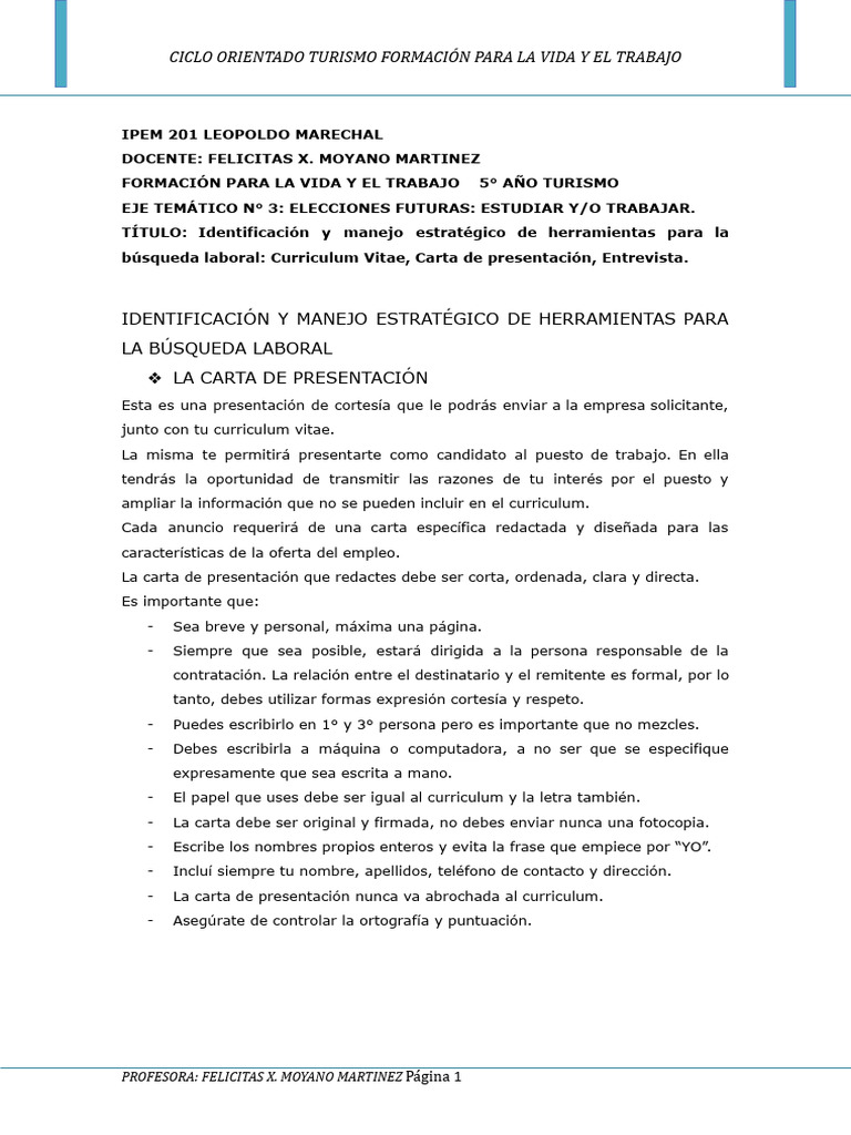 CLASE-6-FVT-5°TURISMO-IPEM 201.docx - Documentos de Google | PDF