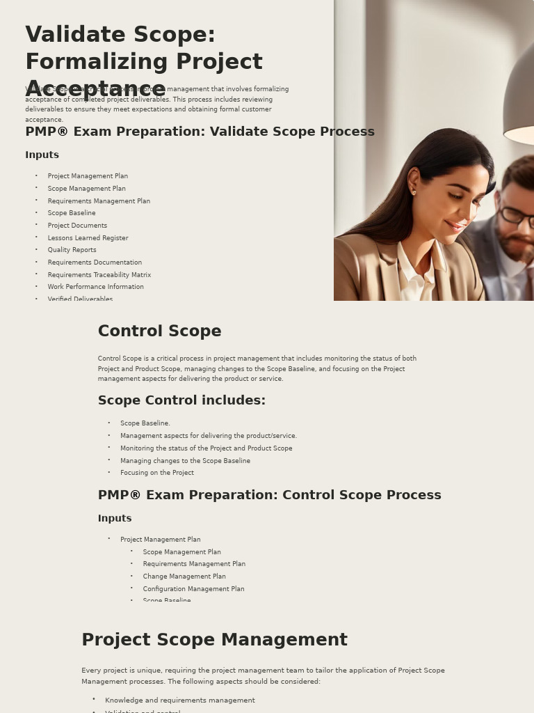 Validate Scope Formalizing Project Acceptance | PDF