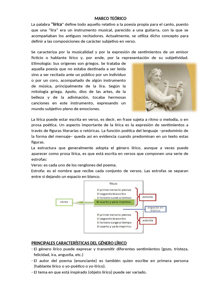 El Texto Poetico Marco Teorico 2do Año | PDF