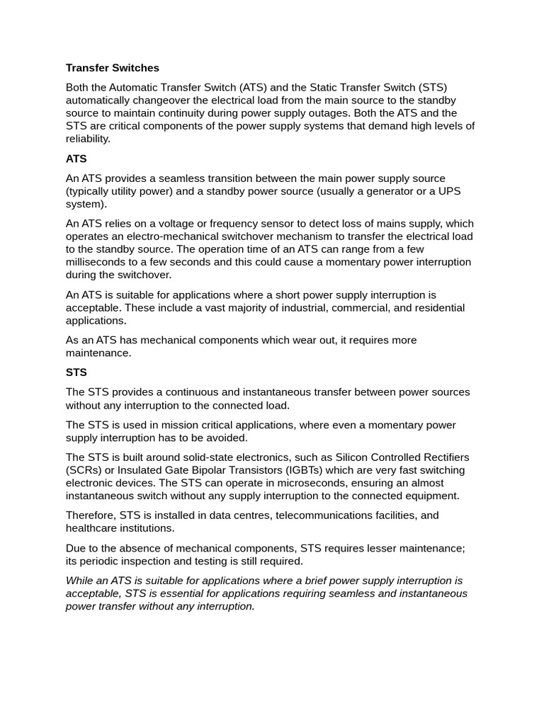 ATS Vs STS | PDF