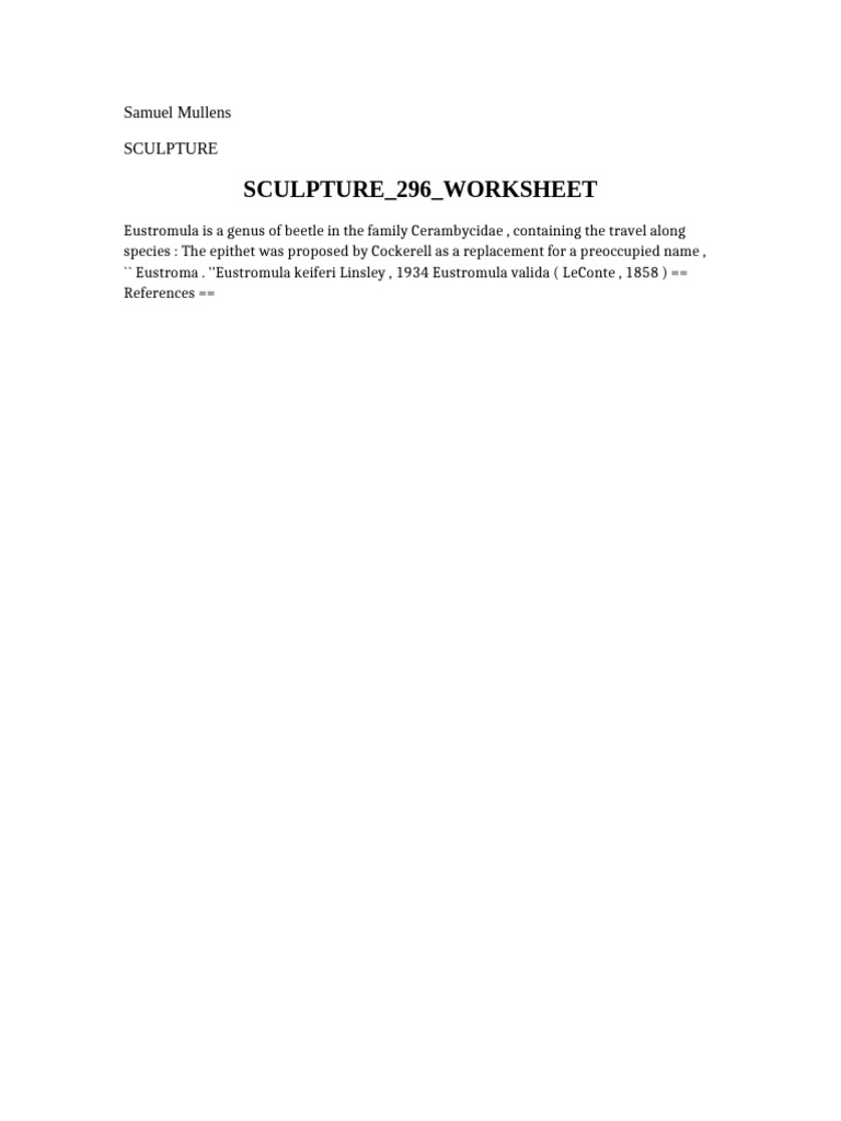 Sculpture 296 Worksheet | PDF