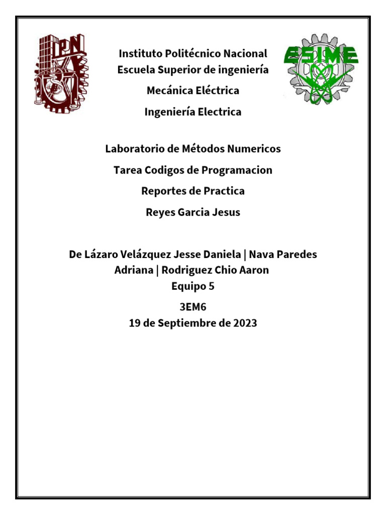 Reporte Programacion Tarea 1-5 | PDF