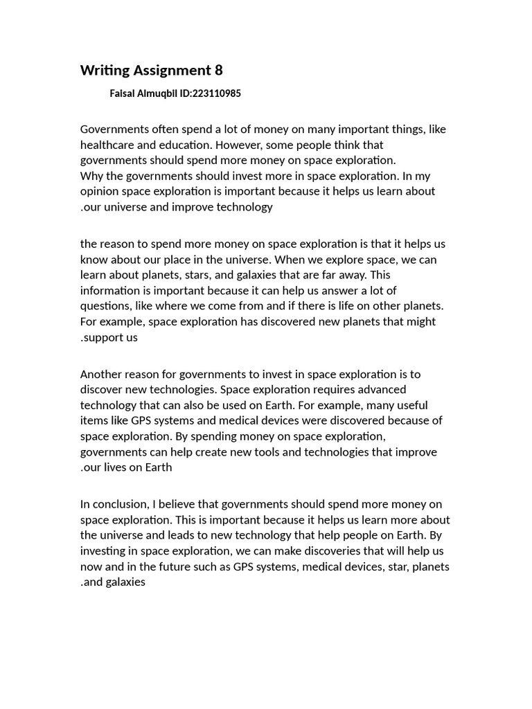 Writing Assignment 8 | PDF