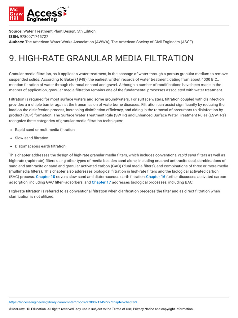 High Rate Granular Media Filtration | PDF