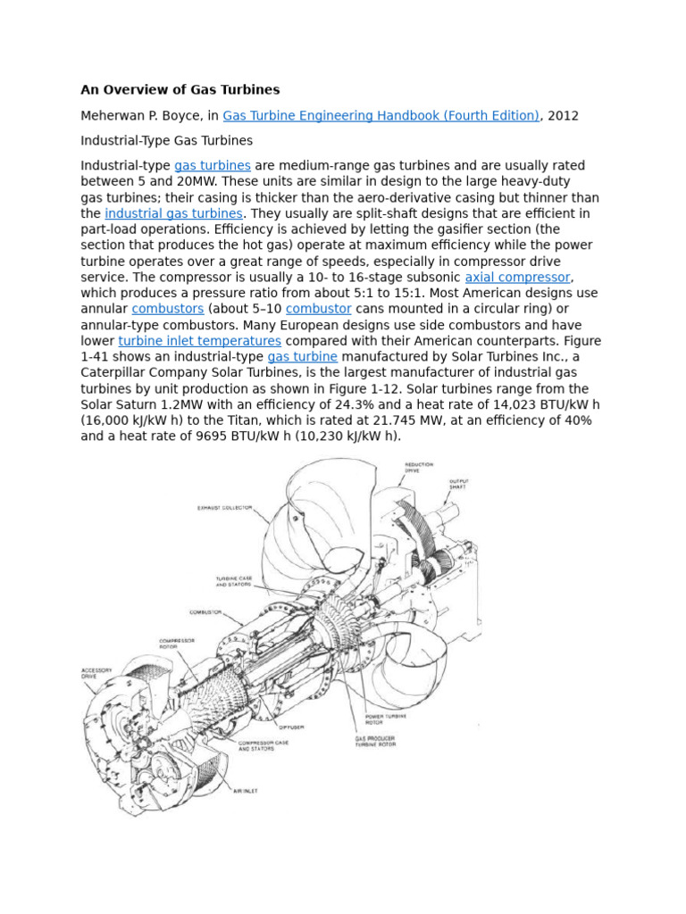 An Overview of Gas Turbines | PDF