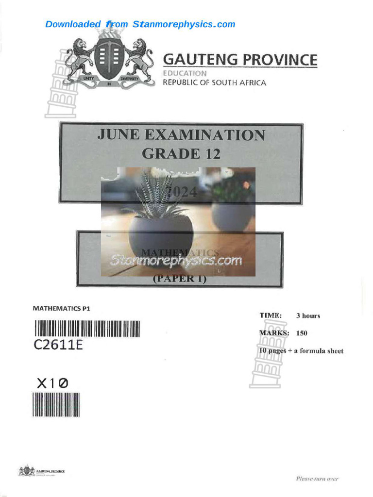 GP Maths Grade 12 June 2024 P1 and Memo | PDF