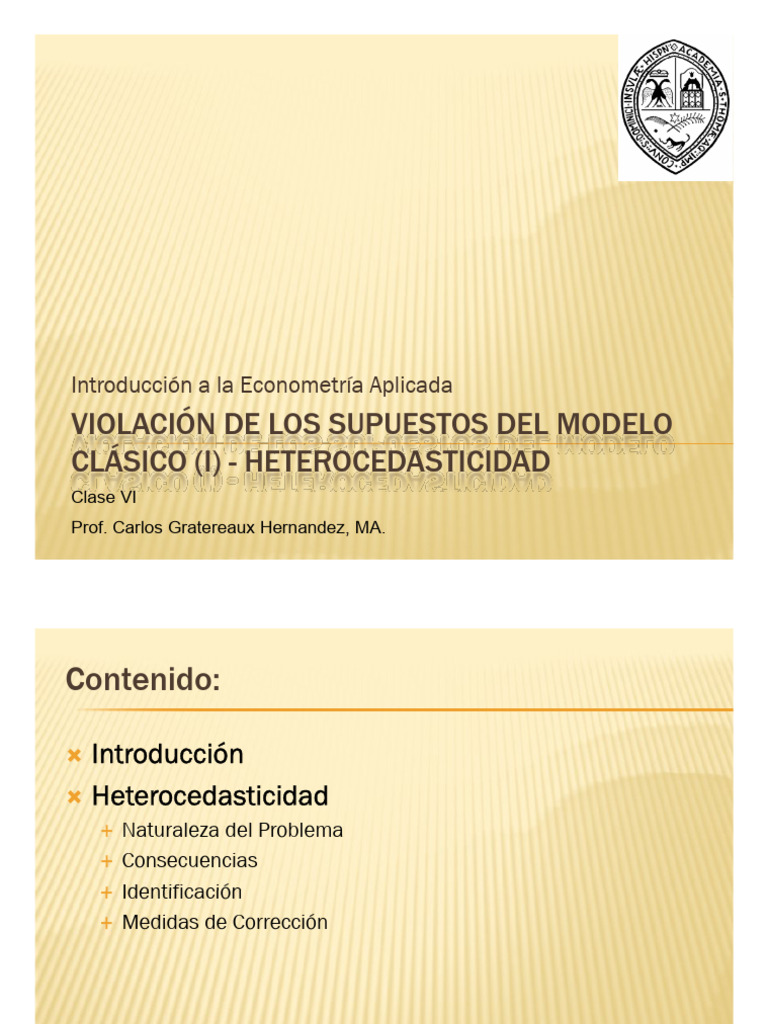 Clase 9. Violación de Los Supuestos - Heterocedasticidad | PDF