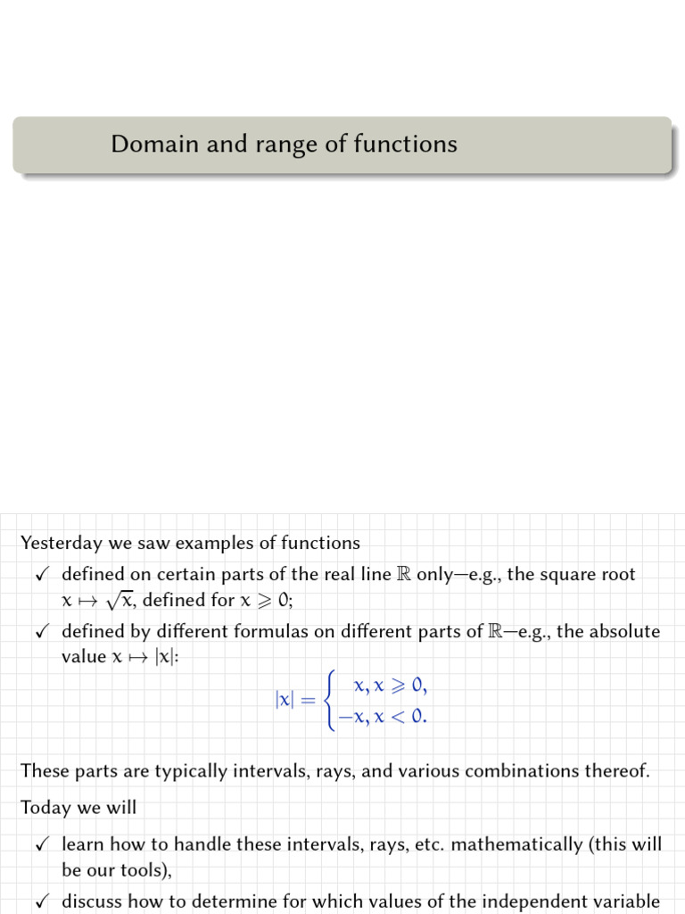 Domain and Range of Functions 1 | PDF