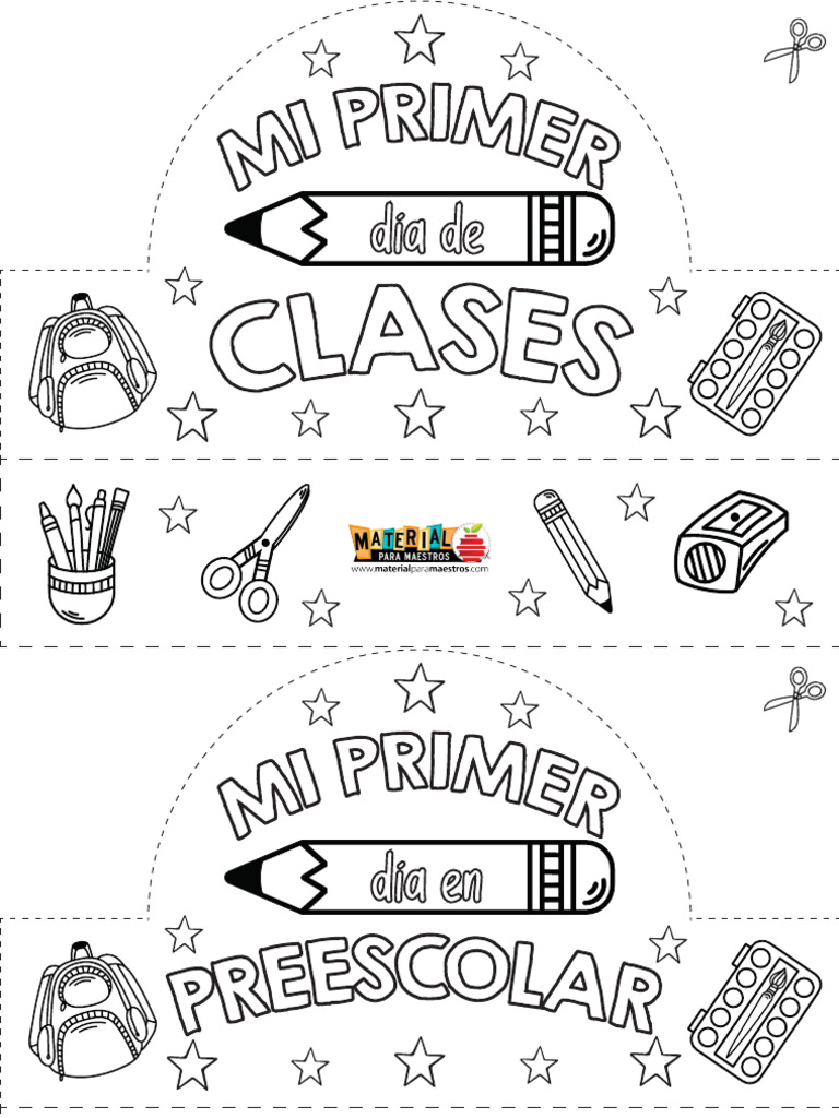 Corona de Mi Primer Día de Clases | PDF