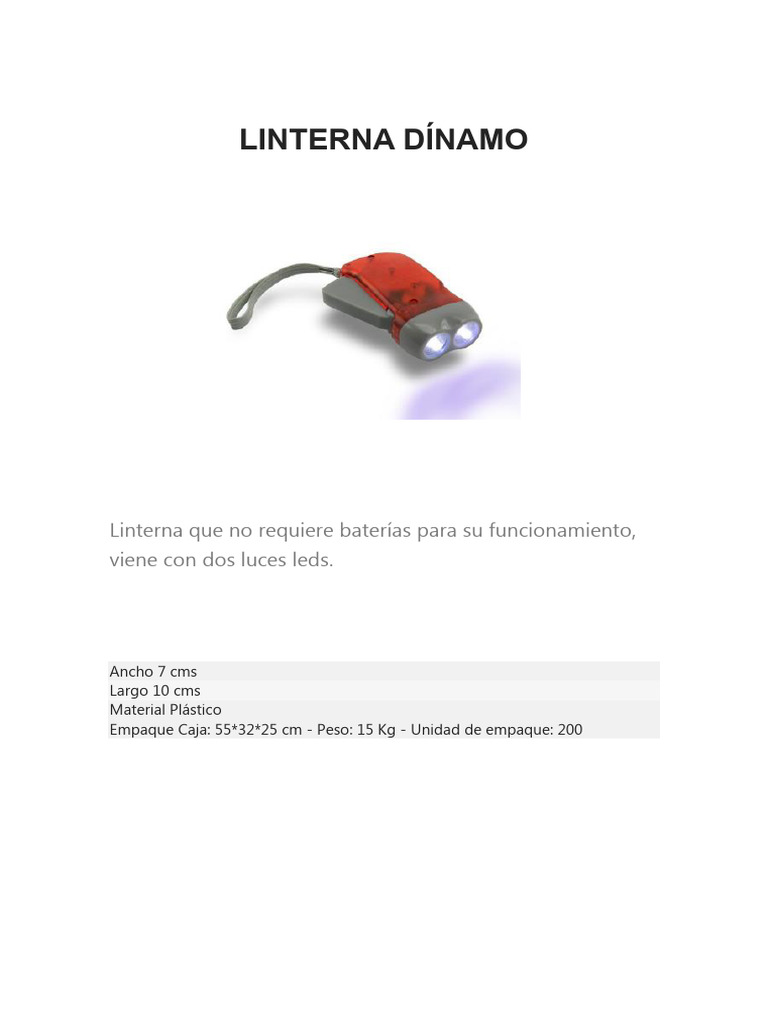 Ficha Tecnica Linterna Dínamo | PDF